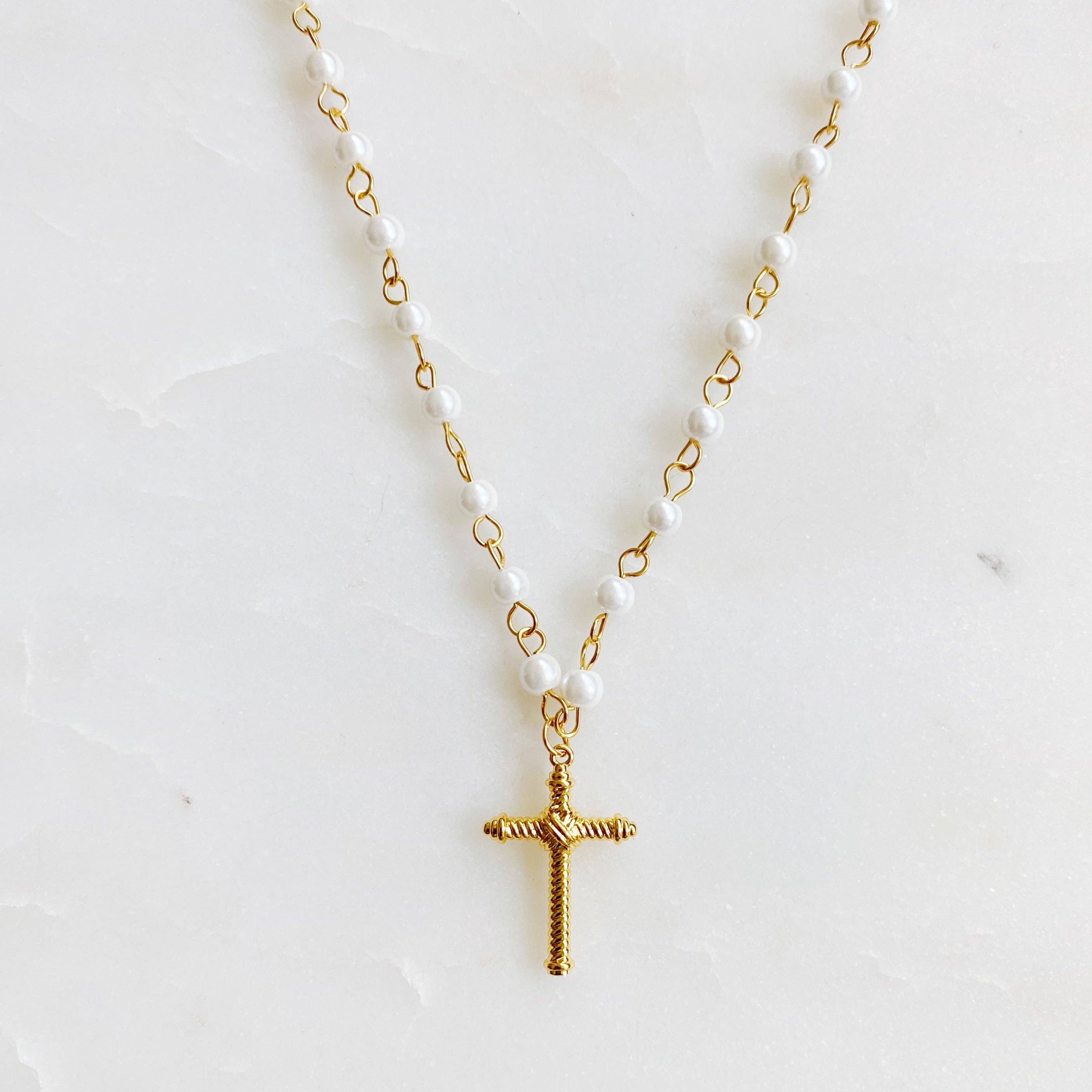 Cabled Cross Pendant Necklace – Honey Soul Collective Co.
